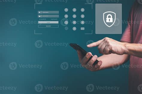 Man Hands Using Smartphone Log Into Website Application With Username
