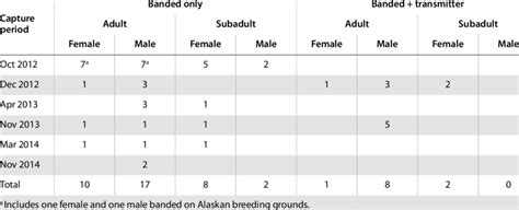 Number Age At Capture Sex And Transmitter Presence Of Download Scientific Diagram