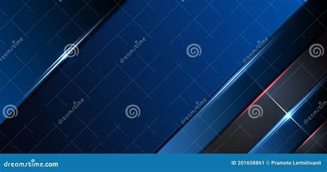 Abstract Template Blue And Grey Stripe Lines Background Overlapping Layers Decor Light Effect