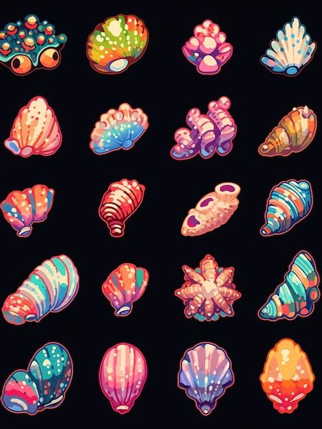 Premium Photo A Close Up Of A Bunch Of Different Types Of Shells Generative Ai