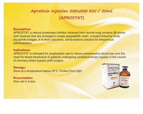 Aprotinin Injection Lyophilized 500000 Kiu At ₹ 101 Vial In Mumbai