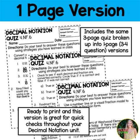 Decimal Notation Quizzes By Fantastically Fourth Grade Tpt Decimal Notation Quizzes By Fantastically Fourth Grade Tpt