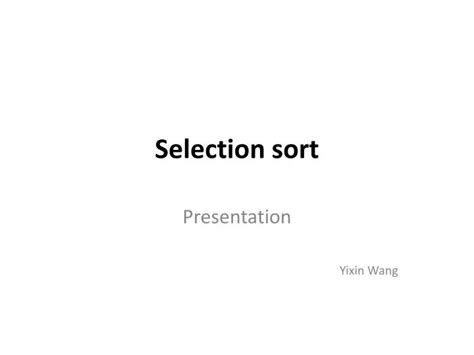 PPT Selection Sort PowerPoint Presentation Free Download ID 2318485