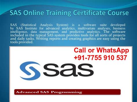 SAS Online Class With SAS Certification India