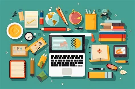 Digital Education Concept Created With Generative Ai Technology Stock Illustration