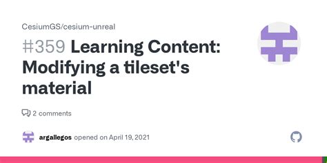 Learning Content Modifying A Tilesets Material · Issue 359 · Cesiumgscesium Unreal · Github