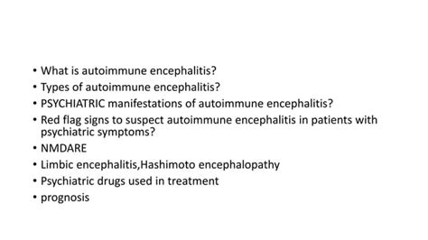 Autoimmune Encephalitis Types Clinical Features Pptx