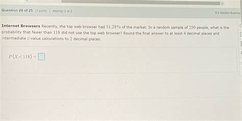 Solved Question 24 Of 25 1 Point Attempt 2 Of 3 6 4 Section Exercise Course Hero