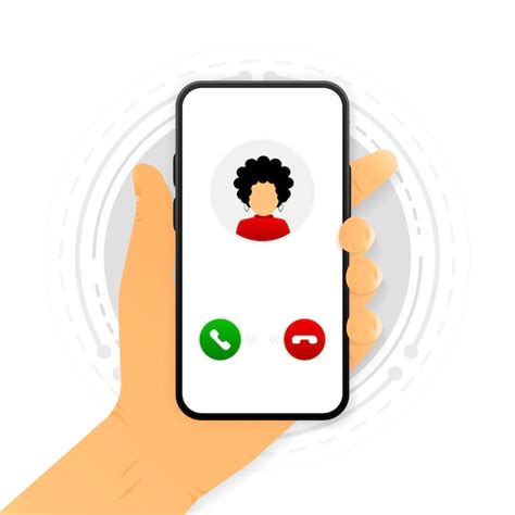 Premium Vector The Hand Holds A Smartphone With A Call Mobile Communication Concept By