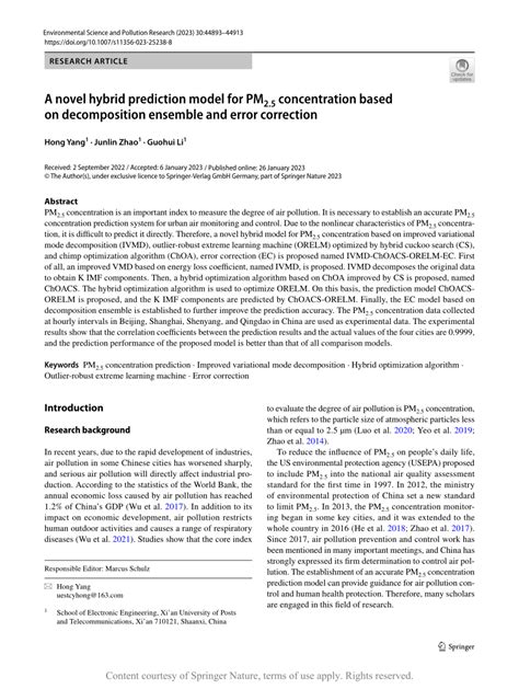 A Novel Hybrid Prediction Model For Pm25 Concentration Based On