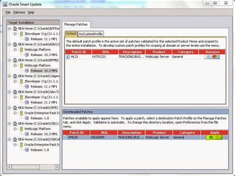 Learning SOA How To Use Smart Update In Weblogic To Update Patch