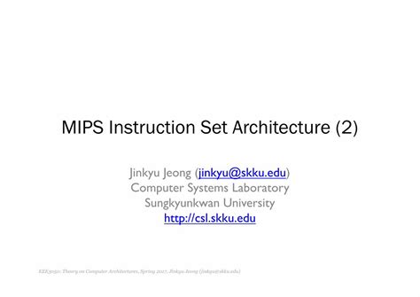Pdf Mips Instruction Set Architecture 2uploadseee3050s17lec03 Mips2pdf