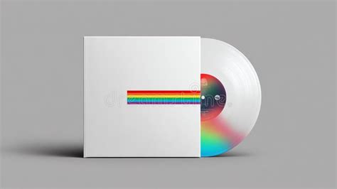 A Rainbow Colored Vinyl Record Mock Up Plain Blank White Sleeve