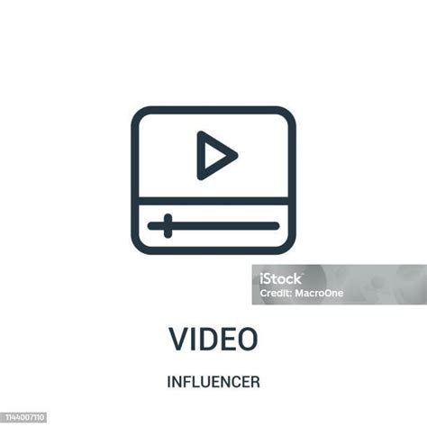 영향력 컬렉션에서 비디오 아이콘 벡터입니다 얇은 라인 비디오 개요 아이콘 벡터 일러스트 레이 션입니다 디자인에 대한 스톡 벡터 아트 및 기타 이미지 Istock