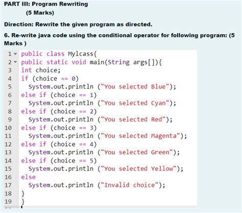 Solved 5 Part Iii Program Rewriting 5 Marks Direction