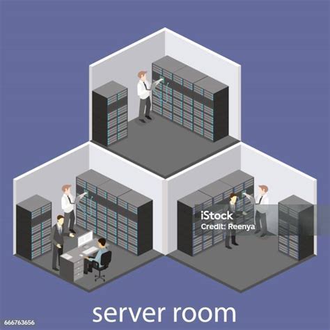 서버 룸의 아이소메트릭 인테리어입니다 평면 3 차원 그림입니다 3차원 형태에 대한 스톡 벡터 아트 및 기타 이미지 3차원 형태 가정의 방 건강 진단 Istock