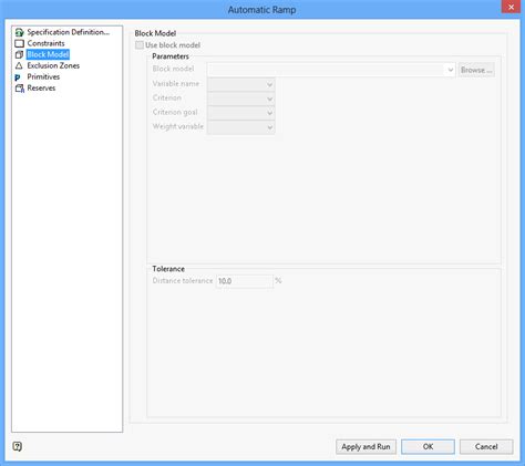 Vulcan Underground Development Automatic Ramp Block Model