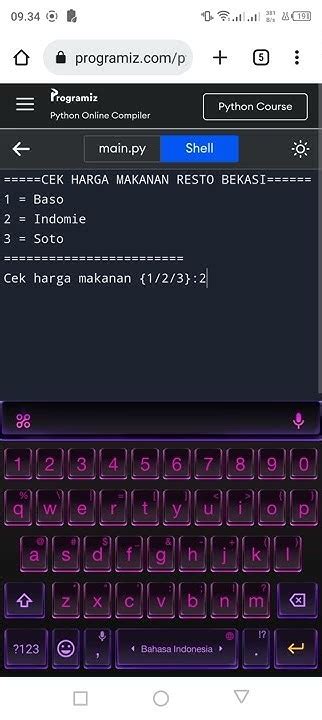 Programiz Pyhton Editor Online Di Android Percabangan If Koding