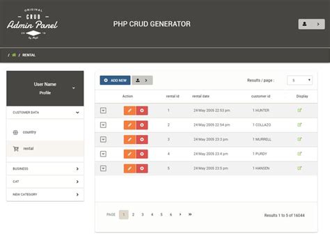 crud php mysql mysql generator admin panel