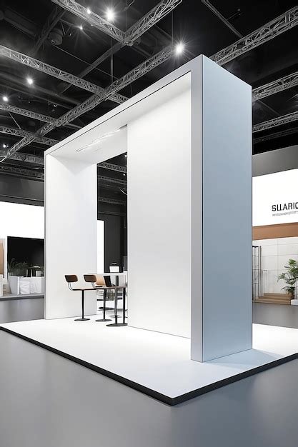 Mockup De Sinalização De Cabine De Exposição Com Espaço Vazio Branco Para Colocar Seu Projeto