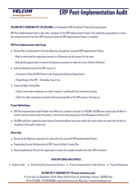 Erp Post Implementation Audit