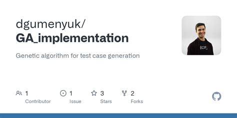 Github Dgumenyukgaimplementation Genetic Algorithm For Test Case Generation