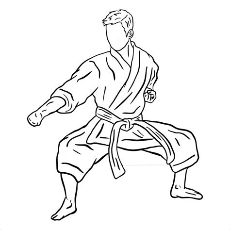 Premium Vector Karate Kick And Poses Of Karate Techniques Martial Arts This Vector Illustrates