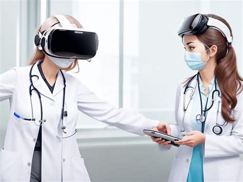 Premium Ai Image Young Woman Wearing Virtual Reality Device