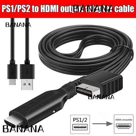Banana1 อะแดปเตอร์แปลงสายเคเบิ้ล Ps2 เป็น Hdmi หน้าจอมอนิเตอร์ Hd Ps2 Ps1 เป็น Hdmi Shopee