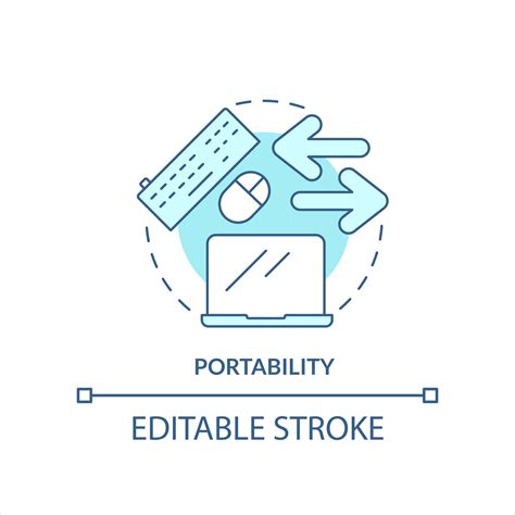 Portability Turquoise Concept Icon Business Equipment Easy To Move Abstract Idea Thin Line