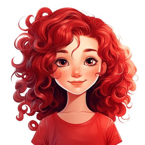 Premium Photo A Cartoon Of A Girl With Red Hair