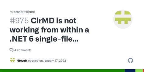 clrmd is not working from within a 6 single file application on windows · issue 975