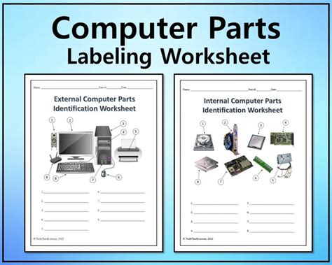 Computer Parts Labeling Activity Worksheets Editable Digital Download Etsy