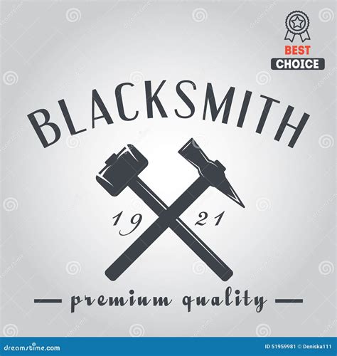 Logo For Blacksmith Typographic Logotype Badge Stock Vector Image 51959981