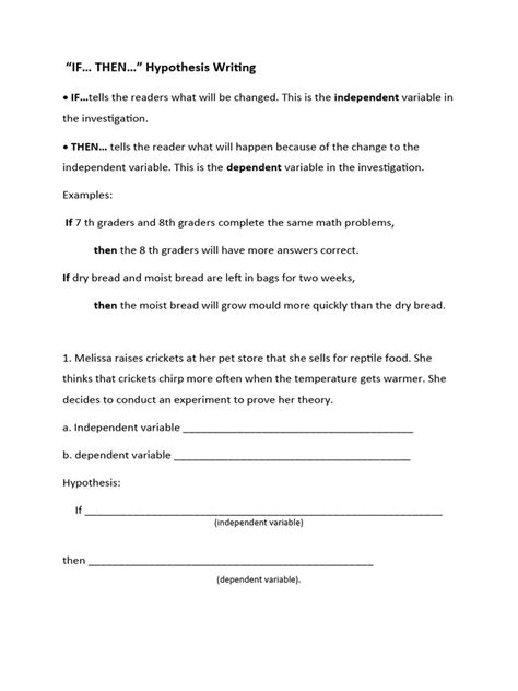 How To Write A Good Hypothesis Pdf