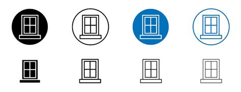 흰색 배경에 검은 색과 파란색으로 설정된 창 아이콘 열기 0명에 대한 스톡 벡터 아트 및 기타 이미지 0명 가정의 방 건축 Istock