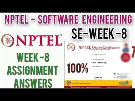 Software Engineering NPTEL Assignment Answers Week Answers Quiz Solutions By IIT Kharagpur
