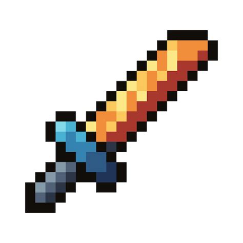 Premium Vector Pixel Art Icon Of Sword Fight Variation Color Sword Icon On Pixelated Style