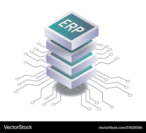 Optimizing Business Performance With Erp Database Vector Image