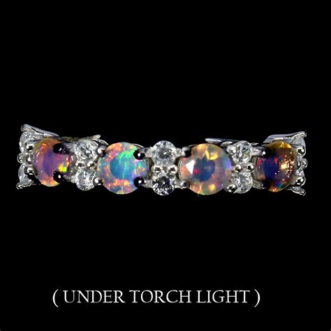 Пръстен с огнен опал и цирконий