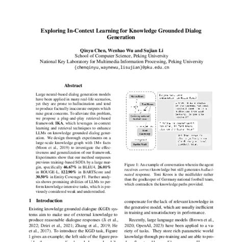 Exploring In Context Learning For Knowledge Grounded Dialog Generation Acl Anthology