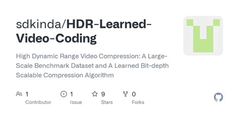 Issues · Sdkindahdr Learned Video Coding · Github