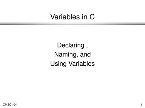 Ppt Variables In C Powerpoint Presentation Free Download Id1705880