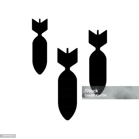 항공기 폭탄 아이콘입니다 블랙 실루엣 전면 모습 벡터 간단 평면 그래픽 Illustration 흰색 배경에 고립 된 개체입니다 격리 어뢰에 대한 스톡 벡터 아트 및 기타