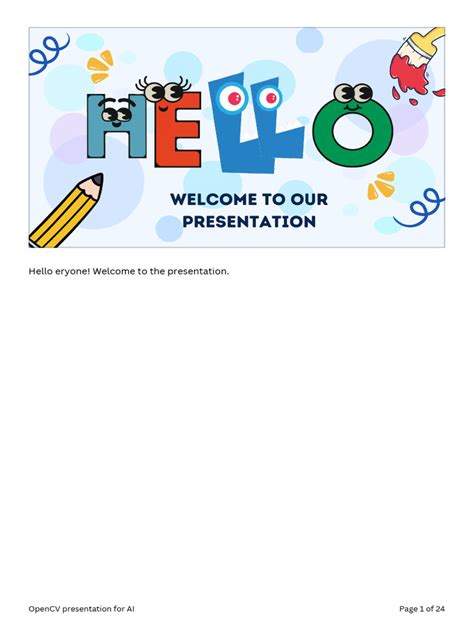 Opencv Presentation For Ai Pdf Information Science Information