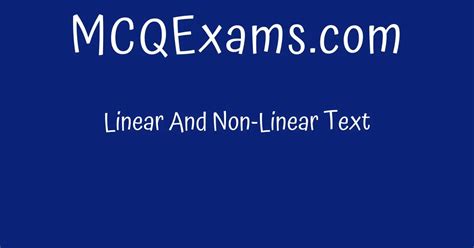 Linear And Non Linear Text
