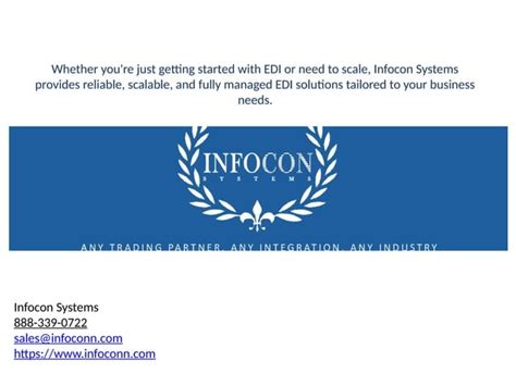 Infocon Systems Best EDI Solution Provider PPT