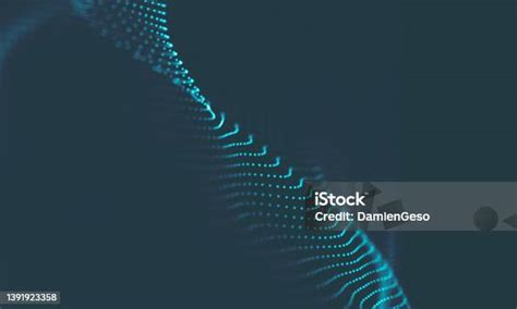 추상적 인 음악 배경 빅 데이터 파티클 흐름 시각화 과학 인포그래픽 미래 일러스트레이션 음파 사운드 시각화 3차원 형태에 대한