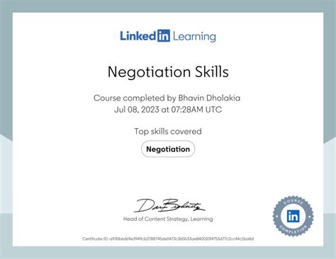 Bhavin Dholakia On Linkedin Certificate Of Completion