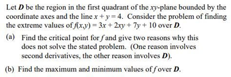 Solved Let D Be The Region In The First Quadrant Of The Chegg Com